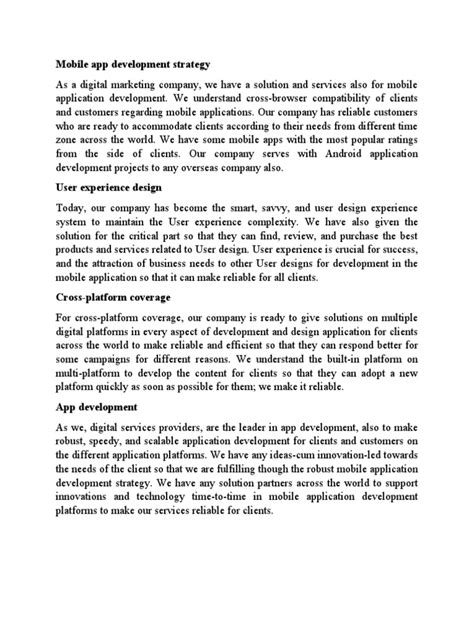 Mobile App Development Strategy Pdf Cross Platform Software Mobile App