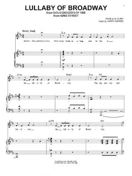 Lullaby Of Broadway Piano And Vocal Print Sheet Music Now