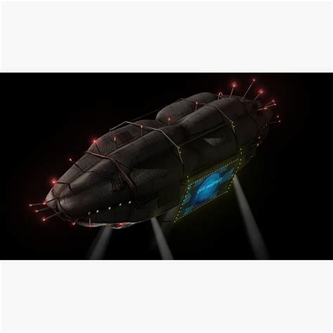 Cyberpunk Advertising Blimp 3d Model Download Spaceship On