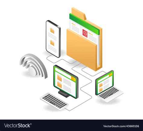 Tethering Computer Internet Data Network Vector Image