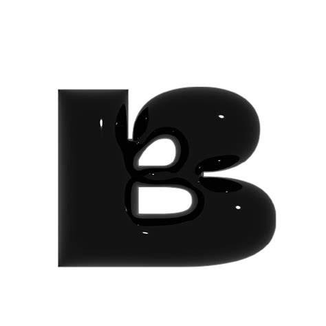 Black Metal Shiny Reflective Letter B 3d Illustration 41450858 Png