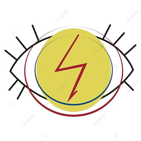 Eye With Lightning Danger Sign View Illustration Emblem Vector View