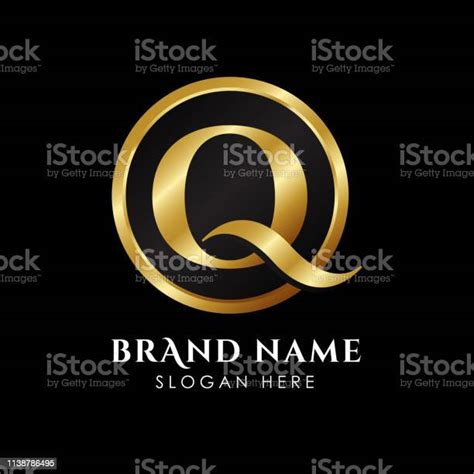 골드 색상에 고급 문자 Q 아이콘 기호 템플릿입니다 로얄 프리미엄 편지 디자인 서식 파일 1위에 대한 스톡 벡터 아트 및 기타