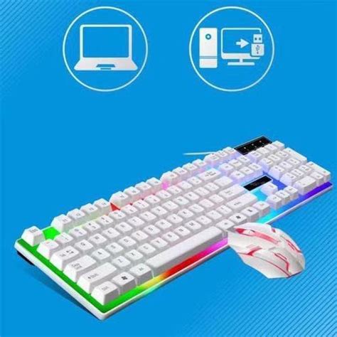G21b Keyboard Set Gaming Mouse Colorful Backlit Keyboard Wired Usb