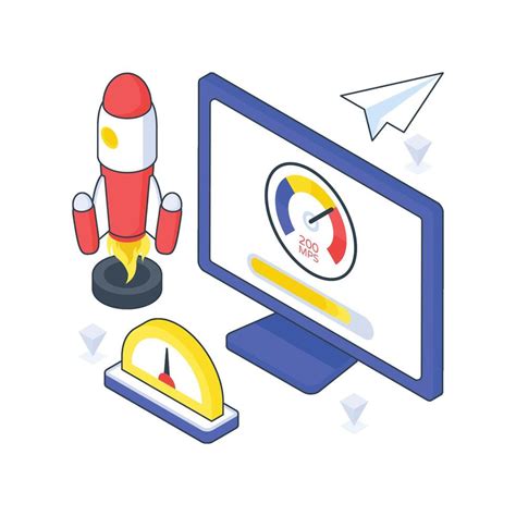 Speed Optimization Isometric Colored Illustration 54919902 Vector Art