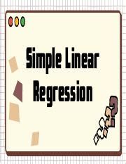 Understanding Simple Linear Regression: Key Concepts and Examples | Course Hero