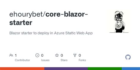 GitHub Ehourybet Core Blazor Starter Blazor Starter To Deploy In