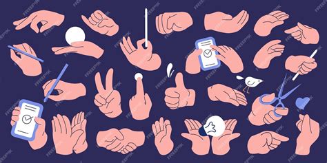 Premium Vector Hand Gestures Package Set Flat Vector Illustration Design