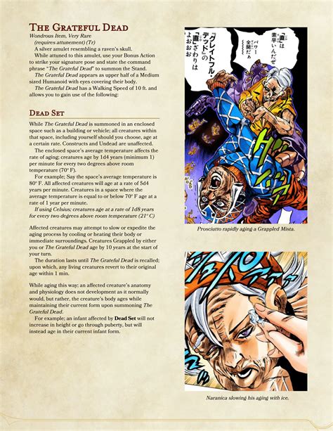 Jojos Bizarre Adventure Magic Items White Album The Fighting Gold