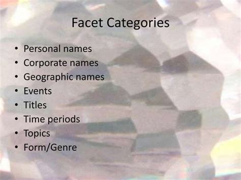 Faceted Classification System In Libraries Ppt