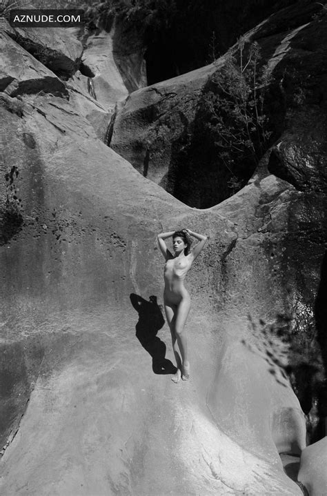 chiara bianchino poses fully naked on a cliff in a new photoshoot by