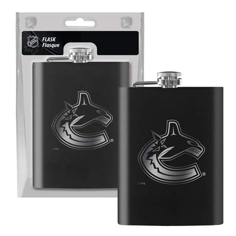 Nhl Vancouver Canucks Stainless Steel Etched Hockey Team Logo Flask 8