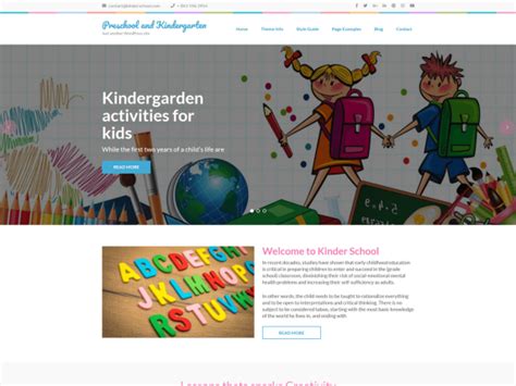 Free Preschool And Kindergarten Wordpress Theme Blogwings