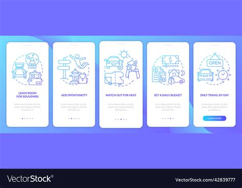 Road Trip Advices Blue Gradient Onboarding Mobile Vector Image