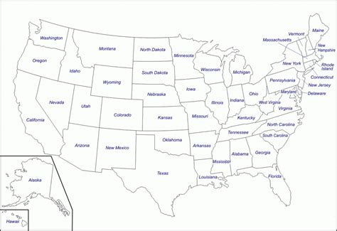 Map Of The United States Without State Names