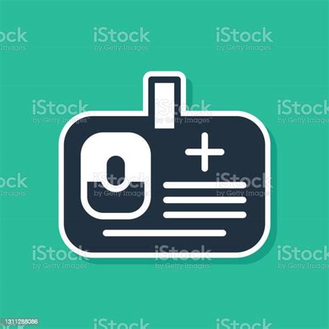 藍色識別徽章圖標隔離在綠色背景上它可用於演示公司標識廣告向量向量圖形及更多事件圖片 事件 企業 保安 Istock