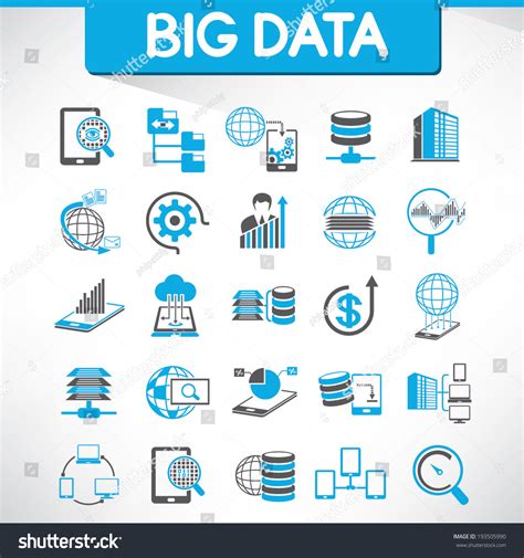 Big Data Icons Set Web Analytics Stock Vector Royalty Free