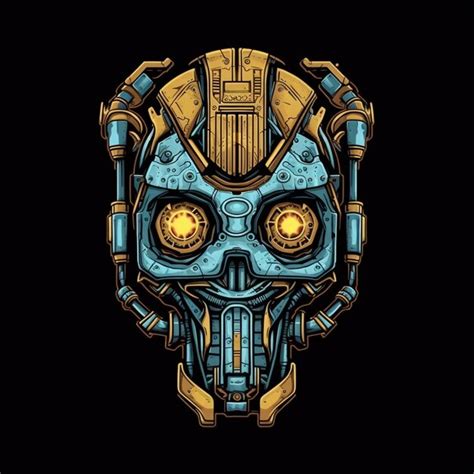 Premium Ai Image Robot Head Vector Tshirt Design