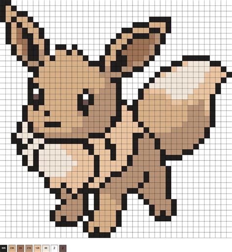 Minecraft Pokemon Eevee Pixel Art