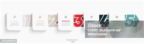 아이콘과 5가지 옵션 또는 단계가 있는 벡터 인포그래픽 레이블 디자인 템플릿입니다 프로세스 다이어그램 프레젠테이션 워크플로 레이아웃 배너 플로우 차트 정보 그래프에 사용할