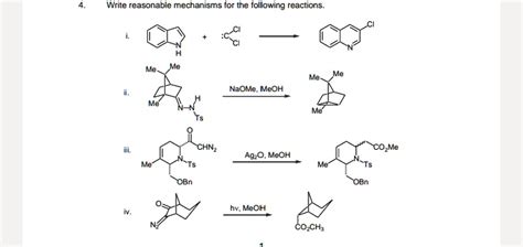 SOLVED Write Reasonable Mechanisms For The Following Reactions 1