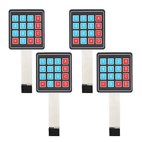 Getuscart Yetaida 4pcs 16key Arduino Keypad Matrix Array Membrane Switch Keypad For Arduino