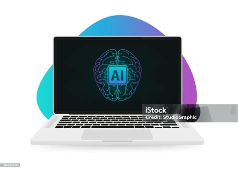 가상 비서 음성 인식 서비스 기술 Ai 인공 지능 로봇 지원 노트북 시스템의 챗봇 두뇌 로우 폴리 신경망 기술 개념 벡터