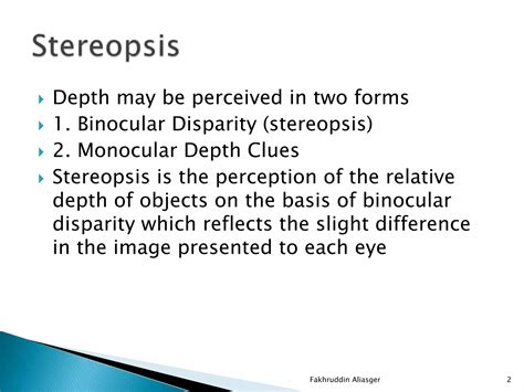 Test For Stereopsis Pptx