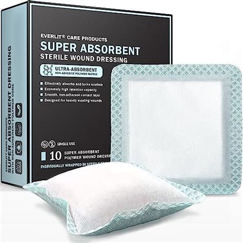 Amazon Everlit Super Absorbent Dressing For Wound Care Nonstick Soft Surgical Gauze Pad