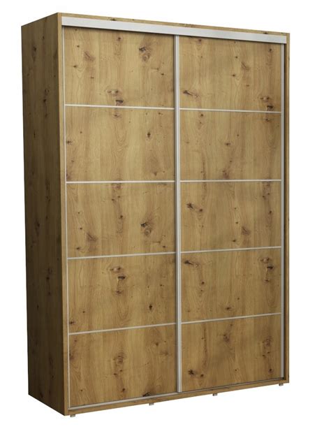 Nowoczesna Szafa Przesuwna Iga Paski Alu 140x242 Artisan Szafa Ubraniowa Meble Karostyl