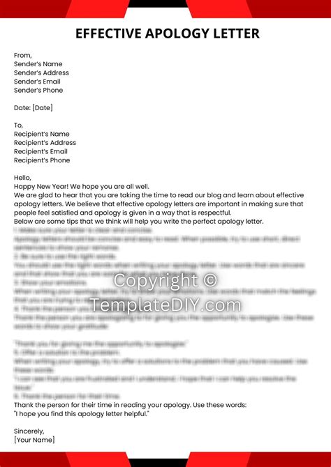 Effective Apology Letter Sample And Examples Word