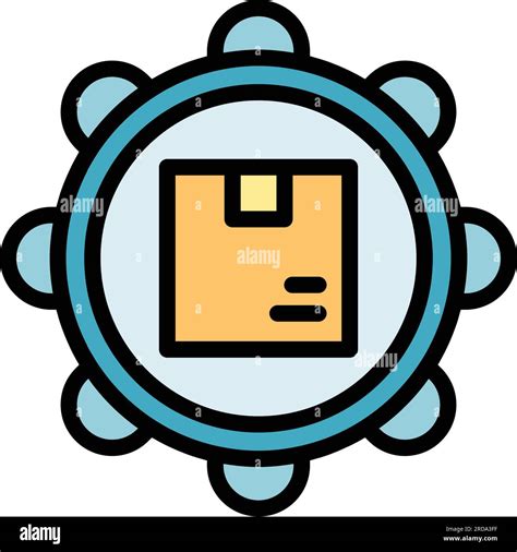 Automated Packing Icon Outline Vector Factory Conveyor Industry