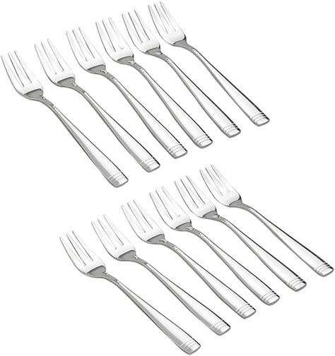 12 Pieces Cake Forks Set Stainless Steel Tasting Salad Forks