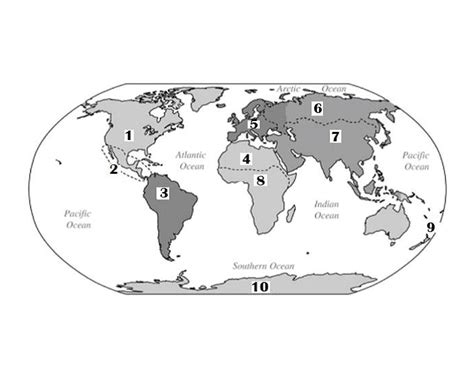 Basic Aphg Region Map Review — Printable Worksheet