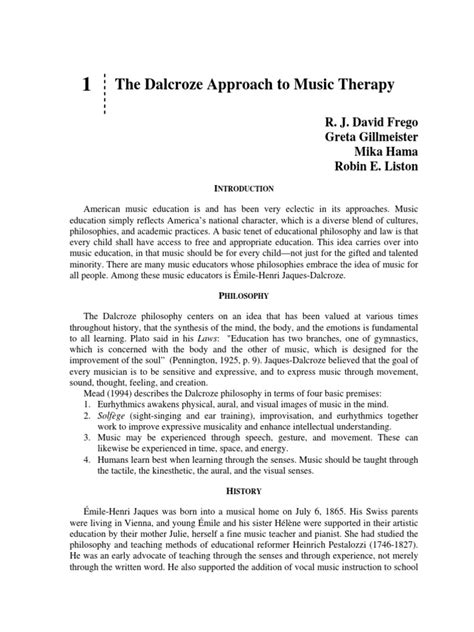 Dalcroze Pdf Pdf Music Education Cognition