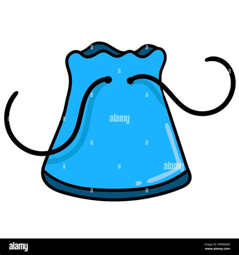 Pouch Container For Storing Objects Doodle Icon Drawing Stock Vector