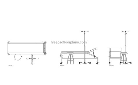 Examination Bed Free Cad Drawings