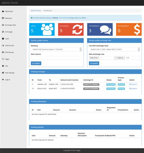 Basic Demo Dollar Buy Sell PHP Script Or Money Exchanger
