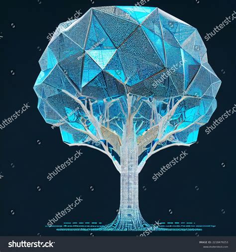 Glowing Binary Tree 3d Illustration Stock Illustration 2218479253 Shutterstock