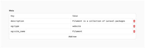 Key Value Forms Filament