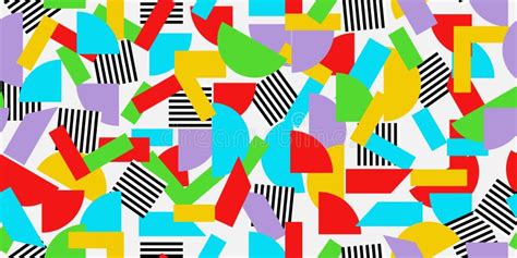 Memphis Seamless Pattern 80s 90s Styles Design Stock Vector