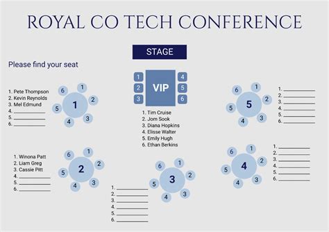 Free Banquet Table Seating Chart Template To Edit Online
