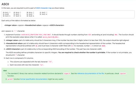 Solved Ascii In This Task You Are Required To Print A Part