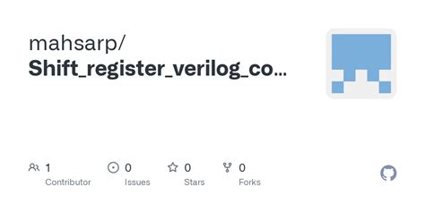 Github Mahsarpshiftregisterverilogcode