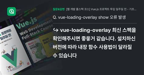Vue Loading Overlay Show 오류 발생 인프런 커뮤니티 질문and답변