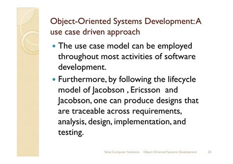 Object Oriented Systems Development Life Cycle Ppt PPT