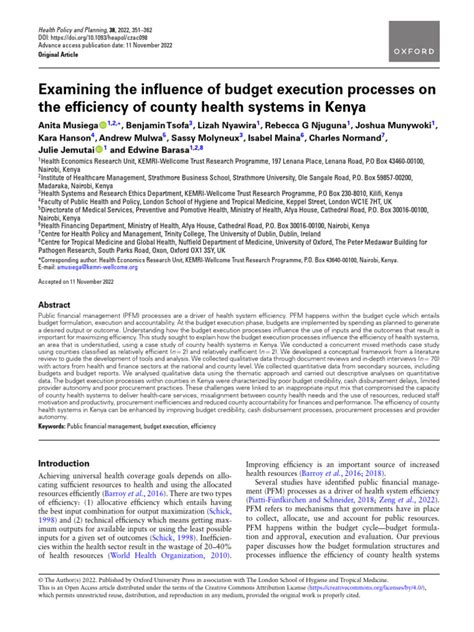 Examining The Influence Of Budget Execution Processes On The Efficiency