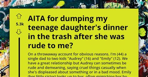 Furious Dad Throws Teen Daughters Meal In The Trash And Bans Her From