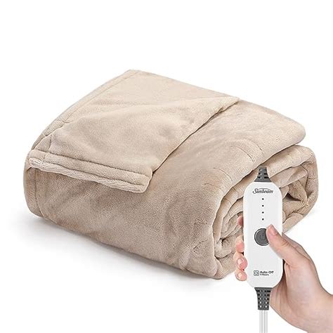 Sunbeam Cozy Feet Velvet Heated Blanket With Digital Display Controller