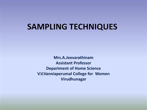 Sampling Techniques Used In Research Pptx